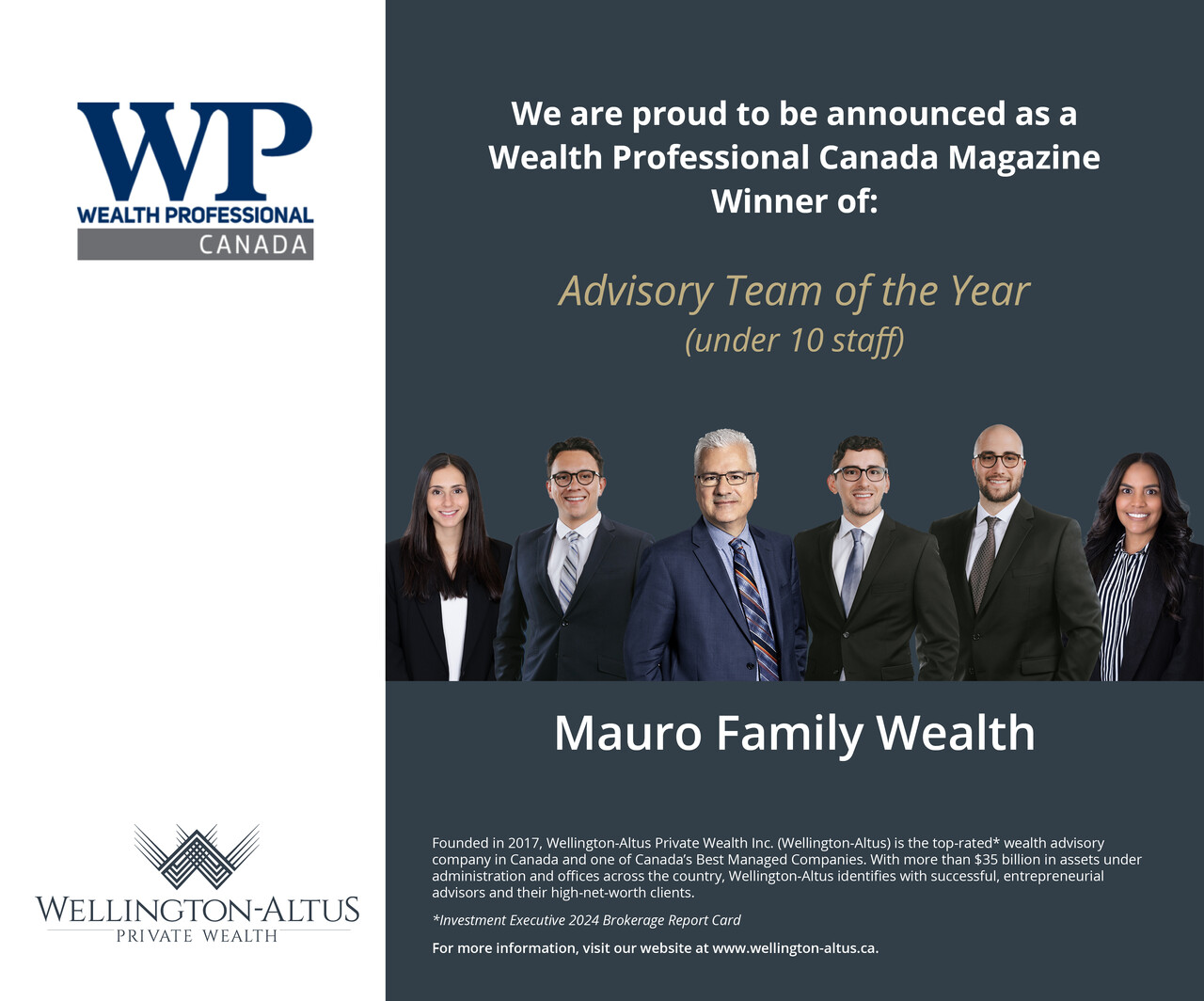 2025 Advisory Team of the Year - Mauro Family Wealth