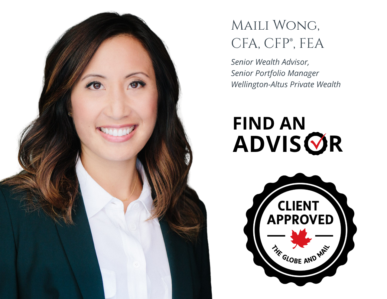 Maili Wong can now be found on The Globe and Mail's Find an Advisor Directory - The Wong Group